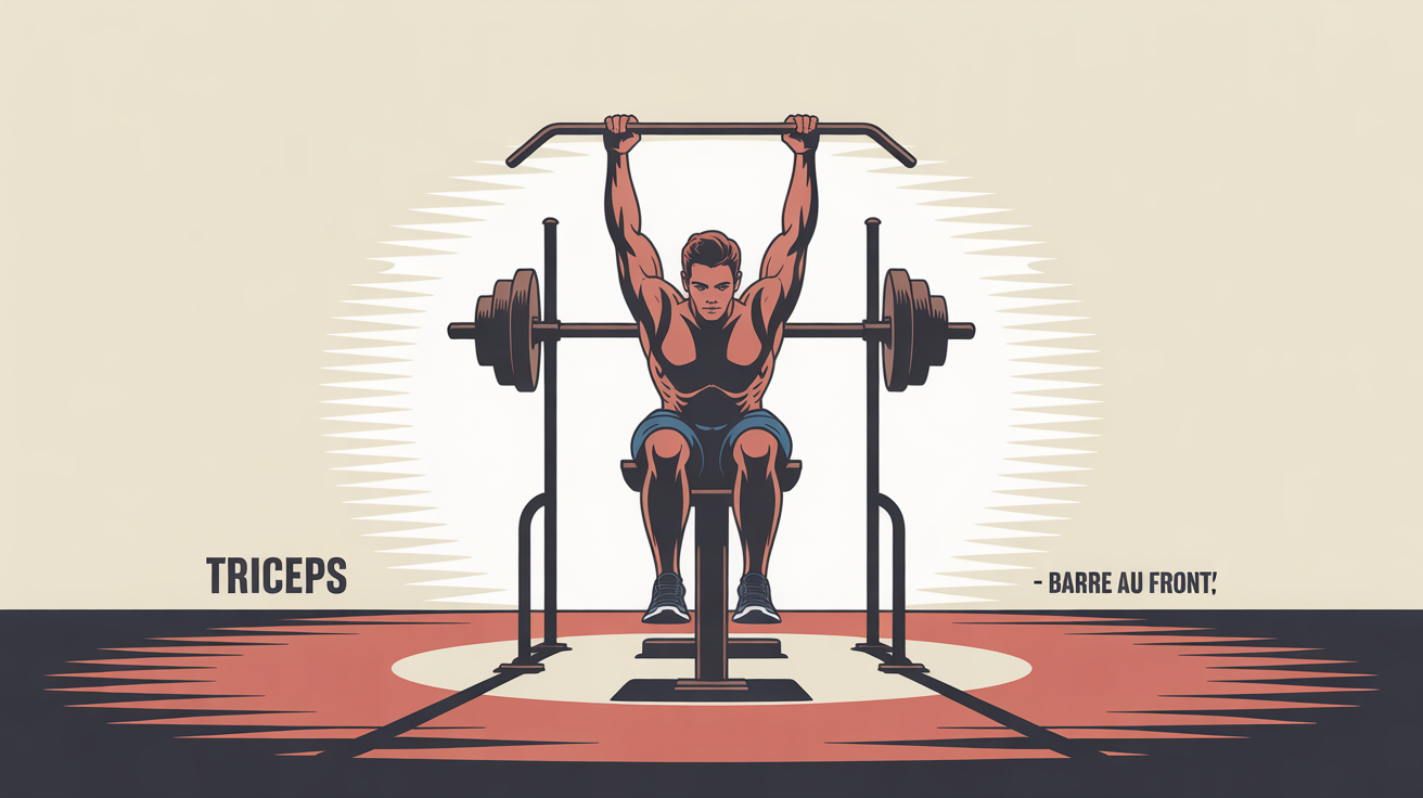 Barre au front triceps : la technique clé pour muscler ses b